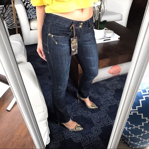 Clash Jeans | Jeans | Last One S Dark Blue Jeans With Gold Trim | Poshmark